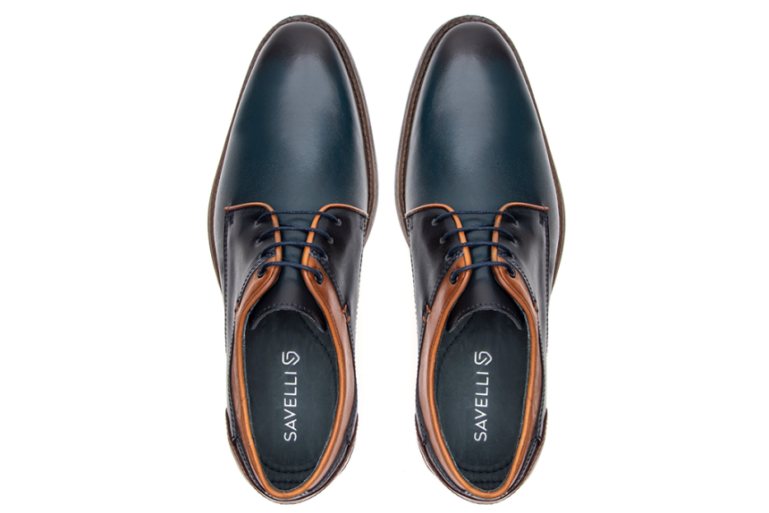 Buy Vulcano Laced Latego Elba Blue Havana Shoes | Savelli